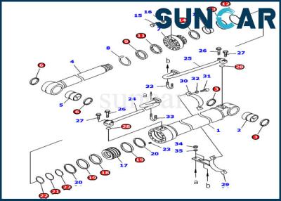China 707-99-46140 7079946140 PC228USLC-3 Boom Cylinder Seal Kit For KomatsuExcavator Overseas Version for sale