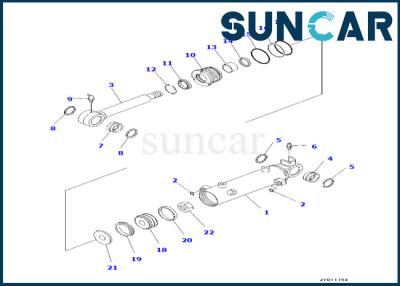 China 707-98-11450 7079811450 Komatsu Blade Cylinder Repair Seal Kit For PC22MR-3 PC20MR-3 for sale