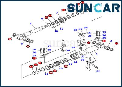 China Komatsu 707-98-47740 Boom Cylinder Repair Seal Kit 7079847740 PC228USLC-3E0 PC228US-3E0 Service Kit for sale