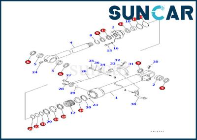China 707-99-47580 Bucket Cylinder Seal Kit For Komatsu 7079947580 PC228US-3 PC400-7 Heavy Equipment for sale