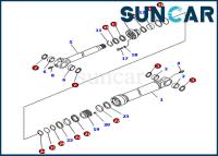 China Komatsu Inner Parts 707-99-59040 Bucket Cylinder Seal Kit For PC290LC/NLC-8 High Reach Arm for sale