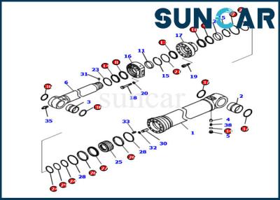 China 721-98-04340 Arm Seal Repair Kit For PC290LCI-11 Komatsu Excavator Cylinder Replacement Kits for sale