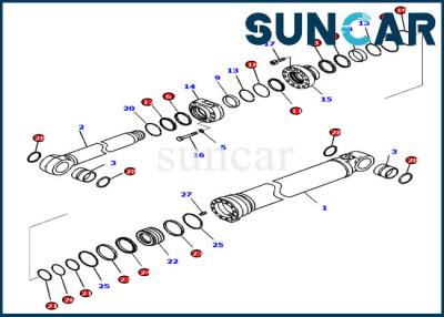 China Boom Seal Kit 7219804320 721-98-04320 Cylinder Service Kit Fits Komatsu PC290LCI-11 Model Equipment for sale