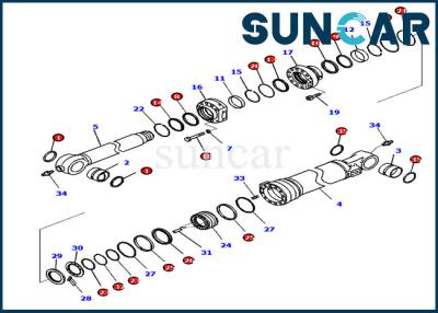 China 721-98-04350 Bucket Cylinder Seal Kit Wear Resistance PC290LCI-11 Komatsu Replacement Service Kit for sale
