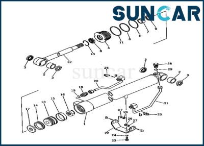China 20S-63-56101 Boom Cylinder Repair Seal Kit ISO9001 PC30-1 Komatsu Hydraulic Sealing Kit for sale
