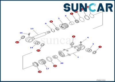 China Komatsu 707-98-24570 7079824570 Blade Cylinder Sealing Kit Fits PC25-1 PC25R-1 PC30-7 for sale