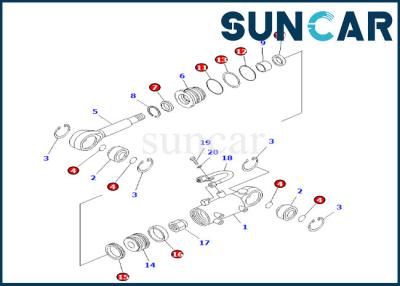 China Komatsu 707-98-24610 7079824610 Blade Lift Cylinder Seal Kit Fits PC25-1 PC25R-1 PC30R-7 for sale