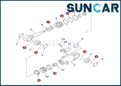 China Blade Tilt Cylinder Seal Kit 707-98-24550 7079824550  Komatsu For PC20-6 PC25-1 PC25R-1 for sale
