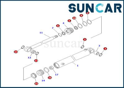 China Boom Swing Cylinder Seal Kit 707-98-23130 7079823130 Fits PC25R-8 PC27MR-1 PC27MRX-1 for sale