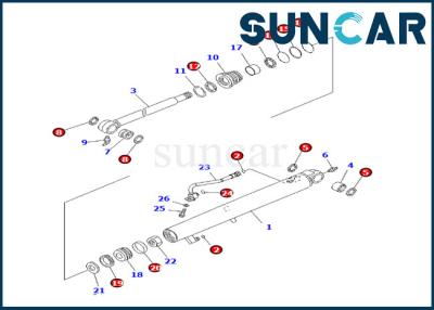 China Bucket Cylinder Seal Kit 707-98-13990 7079813990 Komatsu Fits PC27MR-3 PC27MR-2  PC26MR-3 for sale