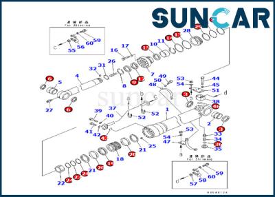 China Komatsu Arm Cylinder Sealing Kit 707-99-59740 7079959740 For PC290-8K PC270-8 PC270LC-8 for sale