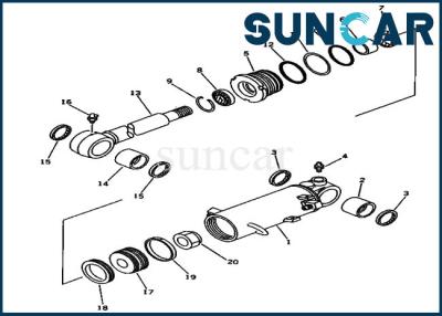 China Blade Service Kit Fits 20S-63-02062 20S6302062 Seal Kit Hydraulic Cylinder PC20-6 PC30-6 Excavator Komatsu for sale