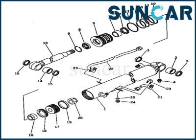 China 20S-63-02011 Boom Cylinder Seal Repair Kit 20S6302011 For PC30-6 Komatsu Cab Service Parts for sale