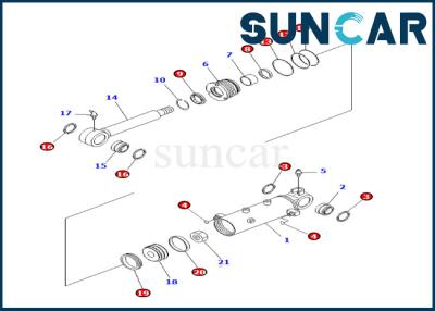 China Blade Lift Cylinder Seal Kit For 707-98-24930 7079824930 Komatsu 8-24930 Komatsu PC30MR-3 PC27MR-3 PC27MR-2 for sale