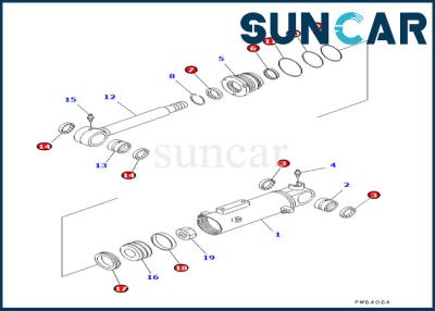 China Komatsu Blade Cylinder Sealing Kit 707-98-22180 7079822180 Fits F4EC-1 F5EC-1 F6EC-1 for sale