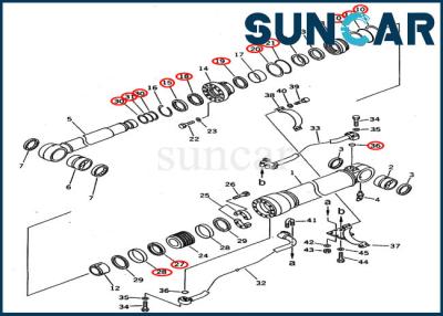 China 707-99-58210 Boom Cylinder Service Seal Kits For PC300-5 PC300LC-5 Overseas Version Komatsu Excavator for sale