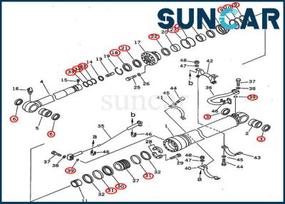 China Arm Oil Seal Kit 707-99-67110 Cylinder Repair Kit 7079967110 Fits Komatsu PC300-5 PC310-5 Heavy Equipment for sale