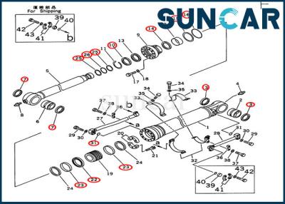 China 707-99-58110 Bucket Cylinder Seal Kit Fits Models PC300LC-5 PC350-6 Komatsu Service Kit for sale
