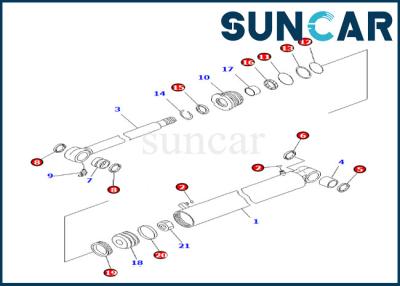 China 707-98-22890 7079822890 Boom Swing Cylinder Service Kit Komatsu Fits PC27MR-3 PC27MR-2 for sale