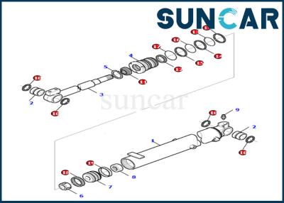China 878000520 Komatsu Boom Cylinder Seal Kit For PC27R-8 Komatsu Boom Cylinder Replacement Kit for sale