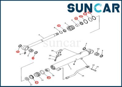 China 707-98-12211 7079812211 Bucket Cylinder Seal Kit Komatsu Fits PC27R-8 PC28UD-2 Komatsu for sale