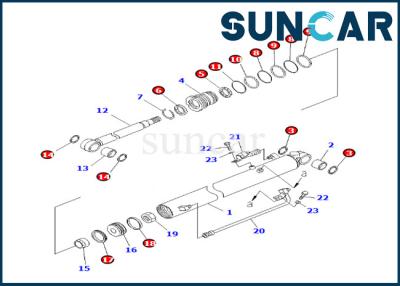 China Komatsu 707-98-24170 7079824170 Boom Cylinder Seal Repair Kit Fits BR200T-1 BR200T-1 BR200T-1A for sale