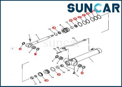 China 7079822080 707-98-22080 Arm Cylinder Repair Seal Kit Komatsu Fits PC28UD-2 PC28UG-2 PC28UU-2 for sale