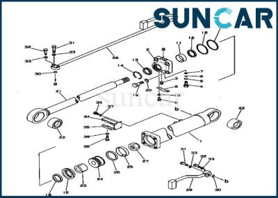 China 207-63-56100 Komatsu Service Kit Parts For PC300-1 PC300LC-1 Excavator Boom Cylinder Assy for sale