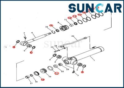 China Komatsu 707-98-22170 7079822170 For PC28UD-2 PC28UG-2 PC28UU-2 Arm Cylinder Service Kit for sale