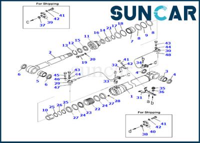 China Komatsu Boom Cylinder Service Kit 707-99-59070 7079959070 Fits PC290LC-10 Boom Cylinder Seal Kit for sale
