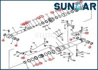 China Excavator Seal Kit 207-63-02120 Arm Cylinder Repair Kit For Overseas Version PC300-5 PC300LC-5 Komatsu for sale