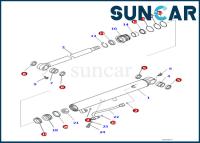 China Komatsu 707-98-14370 7079814370 Bucket Cylinder Service Kit For PC35MR-3 PC30MR-3 Bucket Cylinder Seal Kit for sale