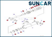 China Komatsu Boom Cylinder Service Kit 707-98-24880 7079824880 For PC30R-8  Boom Cylinder Sealing Kit for sale