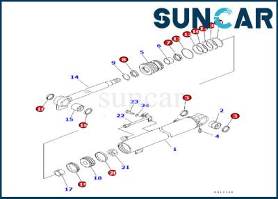 China Komatsu Boom Cylinder Service Kit 707-98-24880 7079824880 For PC30R-8  Boom Cylinder Sealing Kit for sale