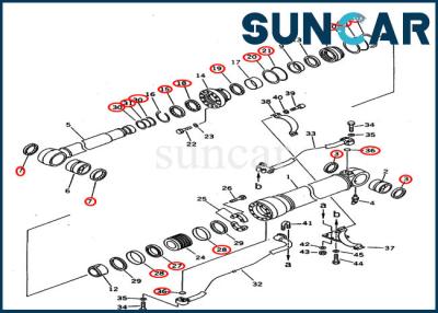 China Boom Seal Kit 207-63-02100 Hydraulic Cylinder 2076302100 For KOMATSU PC300-5 PC300LC-5 Excavator for sale