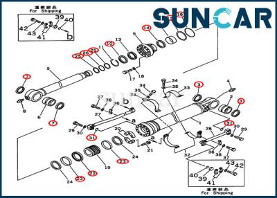 China 207-63-02130 Bucket Cylinder Repair Kit Seal Kit For Overseas Version Komatsu PC300-5 PC310LC-5 Models for sale