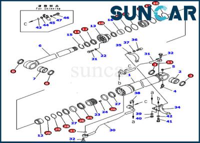 China Boom Seal Repair Kit 707-99-58360 7079958360 PC300LC-6 PC300LC-6 Komatsu Cylinder Sealing Kit for sale