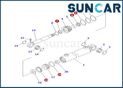 China Komatsu Tilting Cover Cylinder Seal Kit 707-98-13600 Tilt Cylinder Sealing Kit Angle Service Kit For BR120T-1 for sale