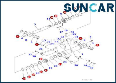 China 7079958450 707-99-58450 Bucket Cylinder Replacement Kit Komatsu For PC350LC/NLC-8K PC450LC-8K for sale