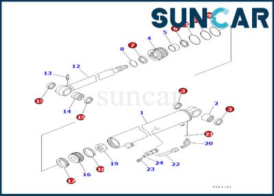 China 7079823810 707-98-23810 Komatsu Arm Cylinder Repair Seal kit Fits PC35MR-1 PC35MRX-1A for sale