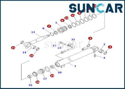 China 707-98-24281 7079824281 Boom Cylinder Sealing Kit Komatsu For PC35MR-1 PC35MRX-1A Boom Cylinder Service Kit for sale