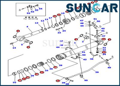 China Excavator Service Kit 707-99-72300 Hydraulic Cylinder Seal Kit For Komatsu PC300LC-7 PC350LC-7 Models for sale