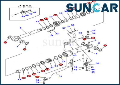 China 707-99-58085 Boom Replacement Seal Kit PC300-7 Excavator 7079958085 Komatsu Cylinder Service Kit for sale