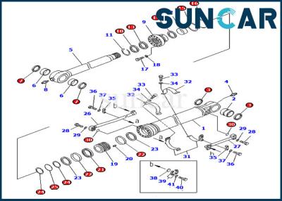China 707-99-58095 7079958095 Bucket Cylinder Seal Kit For Komatsu PC300-7 Heavy Equipment Service Parts for sale