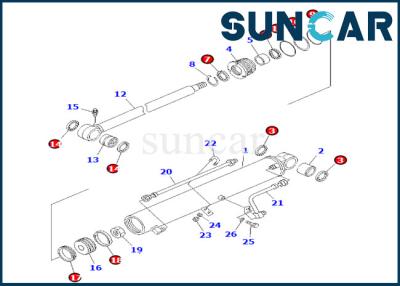 China 707-98-29661 7079829661 Boom Swing Cylinder Seal Repair Kit Komatsu Fits PC35MR-1 PC35MRX-1 PC45MR-1 for sale