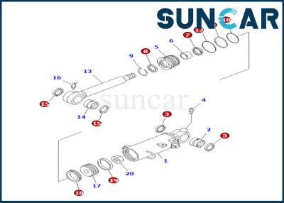 China Blade Cylinder Service Kit 707-98-31110 7079831110 Komatsu For PC35MR-1 Blade Cylinder Sealing Kit for sale