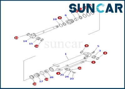 China Blade Angle Cylinder Sealing Kit 707-98-13220 7079813220 Komatsu Fits PC35MR-3 PC35MR-2 for sale
