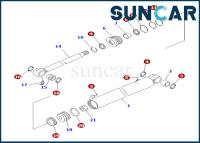 China Komatsu 7079829630 707-98-29630 Boom Swing Cylinder Seal Repair Kit For PC35MR-3 PC35MR-2 for sale