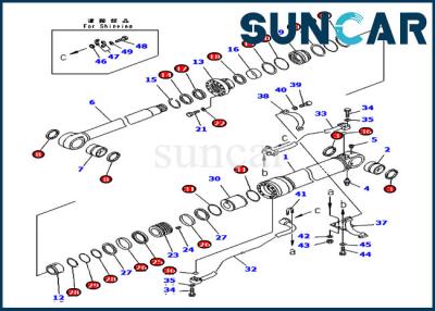 China 707-99-58440 Excavator Boom Seal Kit Hydraulic Cylinder Fits PC300-7 Komatsu Replacement Sealing Kit for sale