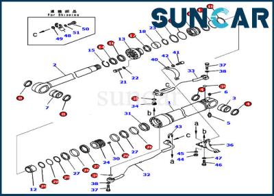China 707-99-58031 7079958031 Boom Service Kit Cylinder Seal Kit For KOMATSU PC350-8 PC300-8 PC300LC-8 for sale
